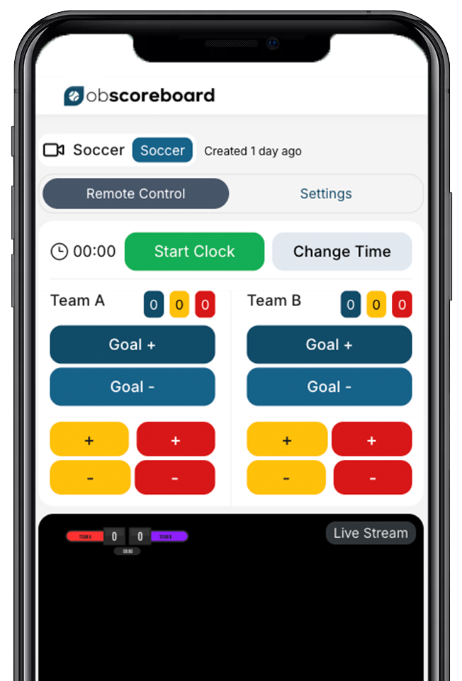 Soccer Scoreboard Overlay for Live Streaming